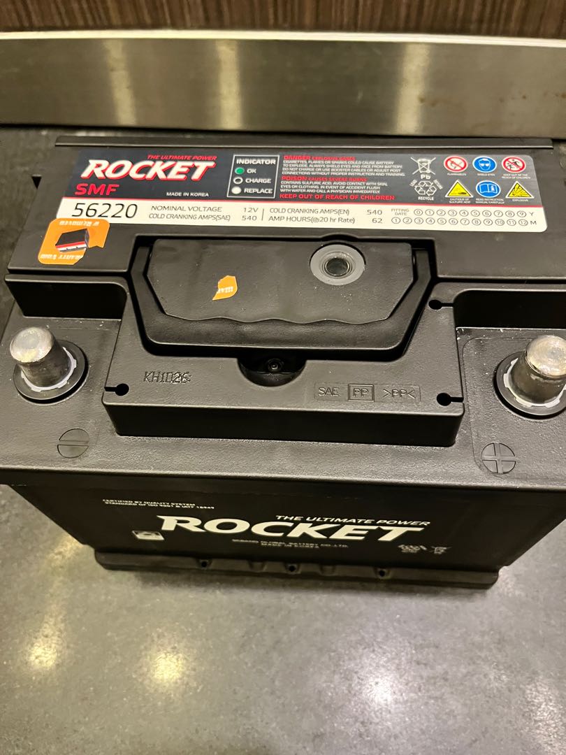 Rocket car battery 56220 (62ah), Car Accessories, Accessories on Carousell