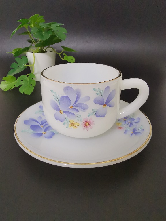 Set of Floral Cups and Saucers - Set #1, Furniture & Home Living ...
