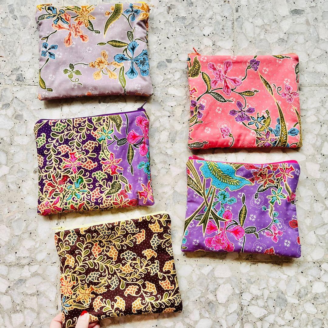The Everyday Batik Pouch Handmade in Singapore, Women's Fashion, Bags ...