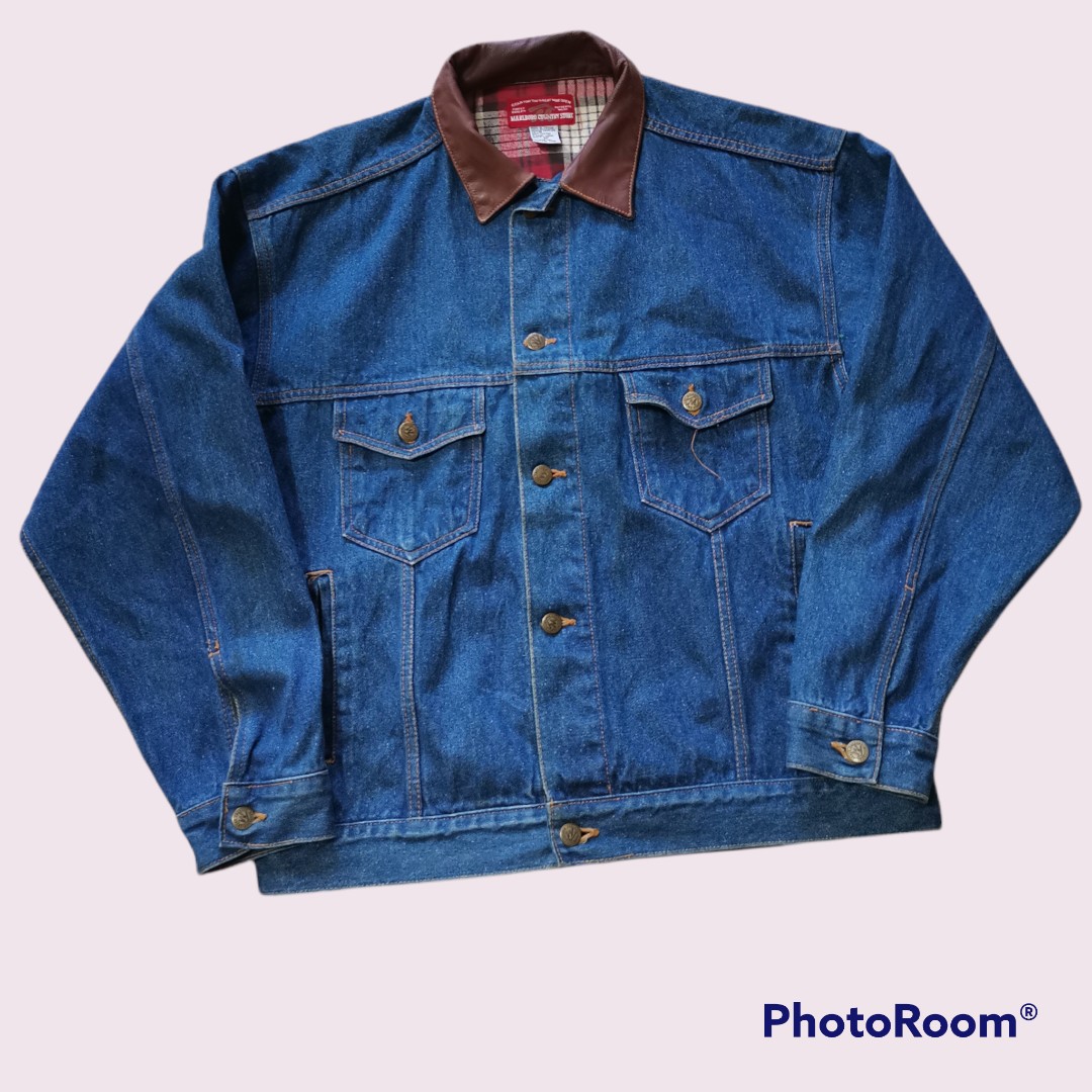 Vintage Marlboro Denim Jacket, Men's Fashion, Coats, Jackets and ...