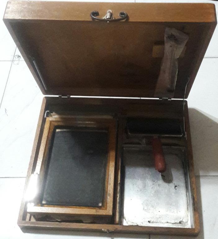Vintage Portable Mimeograph Antique Duplicator Silk Screen with Wooden ...