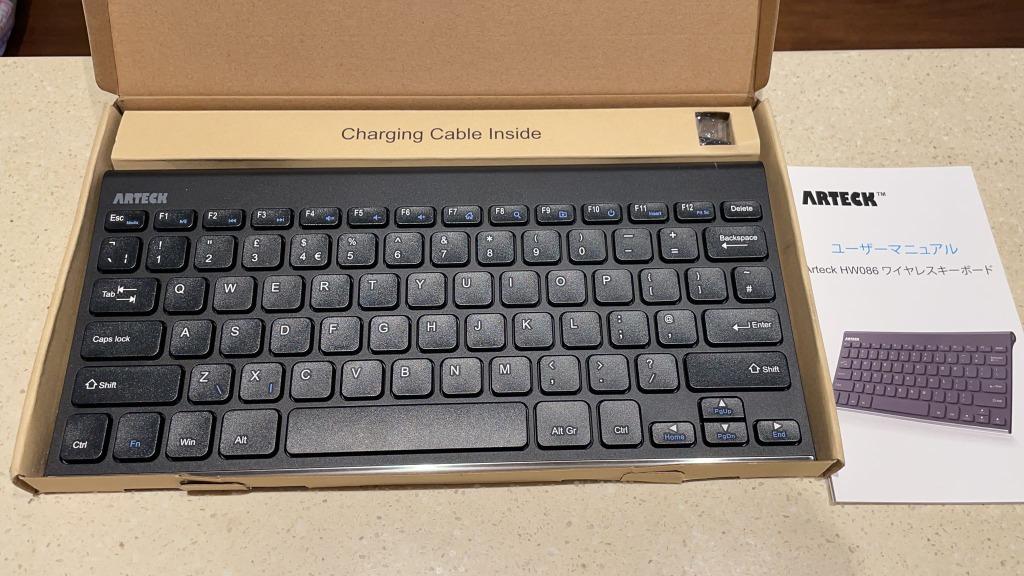 2181) Arteck 2.4G Wireless Keyboard Stainless Steel Ultra Slim Keyboard ...