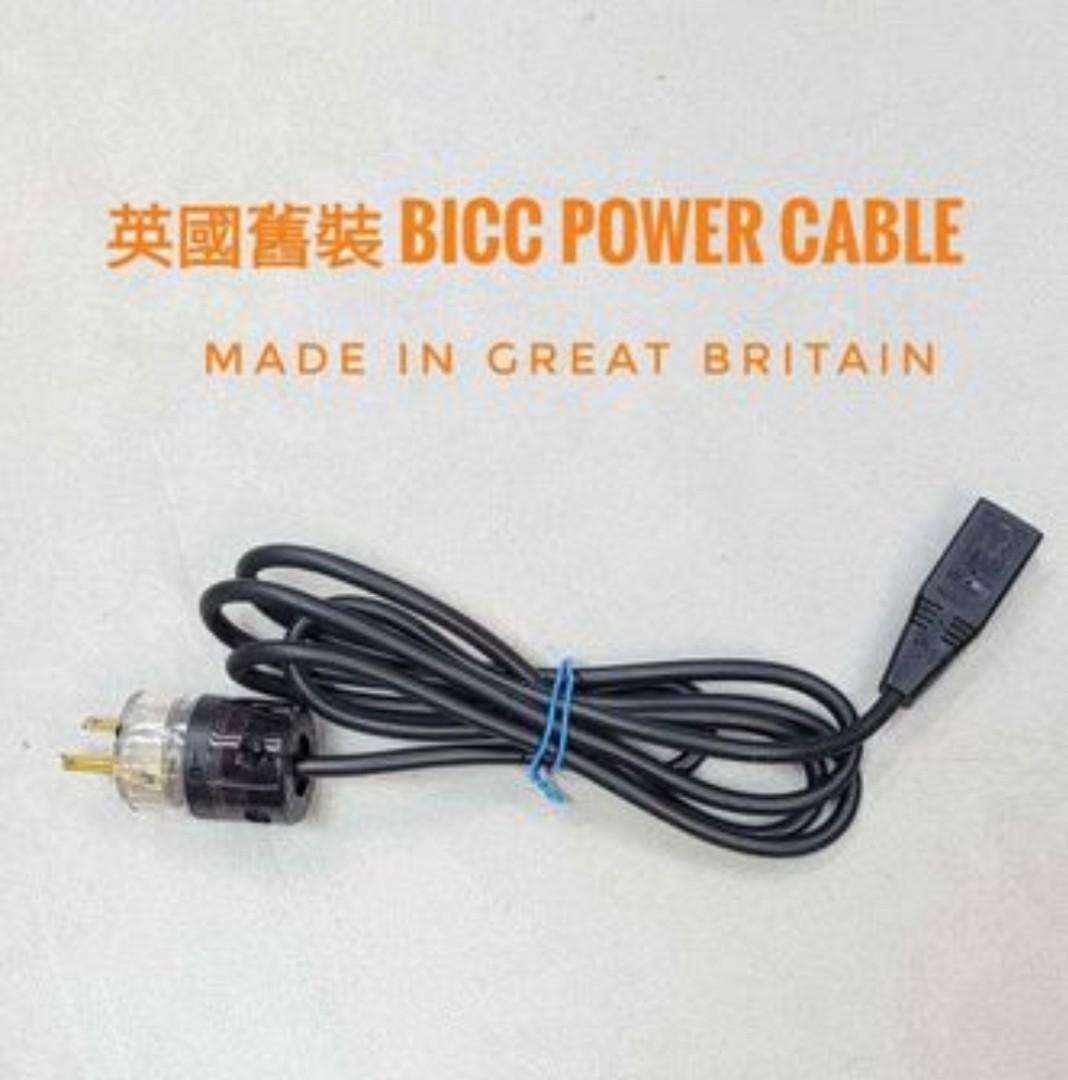 英國舊裝 BICC Power Cable made in Great Britain w/Wattgate 5266EVO Plug for ...