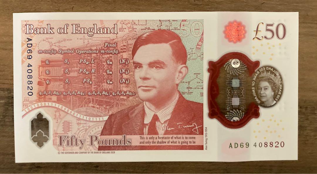 Alan Turing £50 Note, Hobbies & Toys, Memorabilia & Collectibles ...