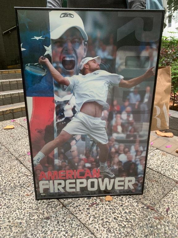 Andy Roddick Firepower Poster (w/ Frame), 興趣及遊戲, 收藏品及紀念品, 郵票及印刷品 ...