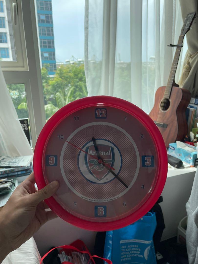 Arsenal FC Clock, Furniture & Home Living, Home Decor, Clocks on Carousell