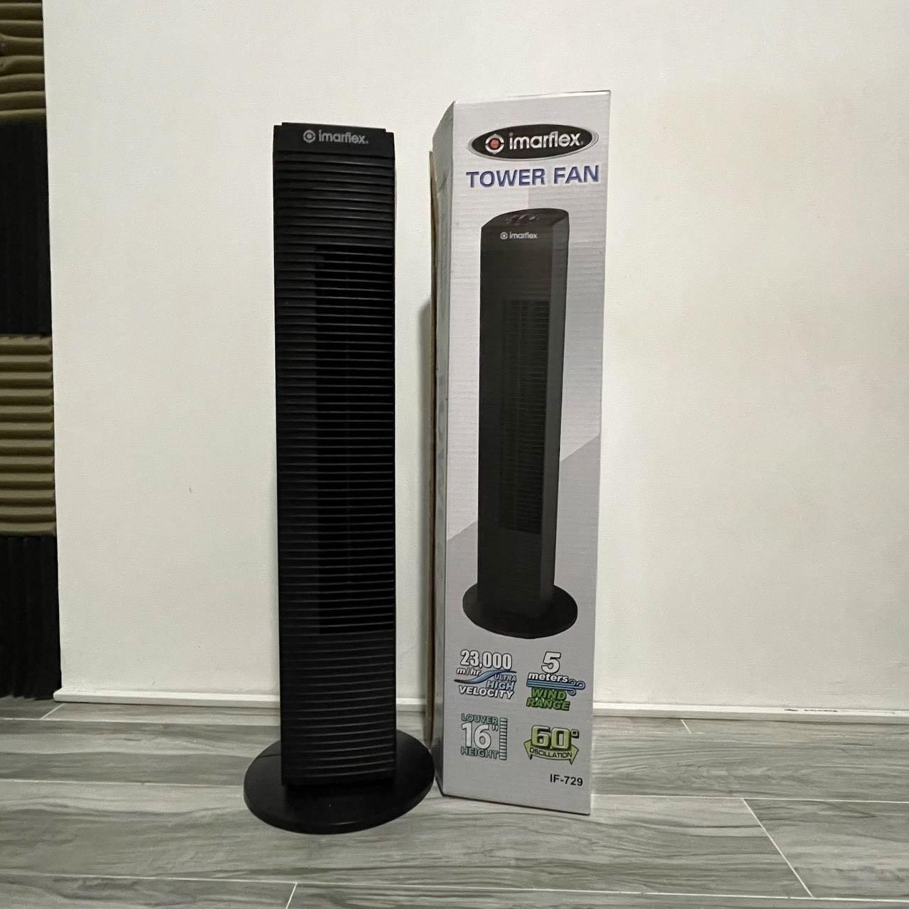 Black Tower Fan (Imarflex), Furniture & Home Living, Lighting & Fans ...