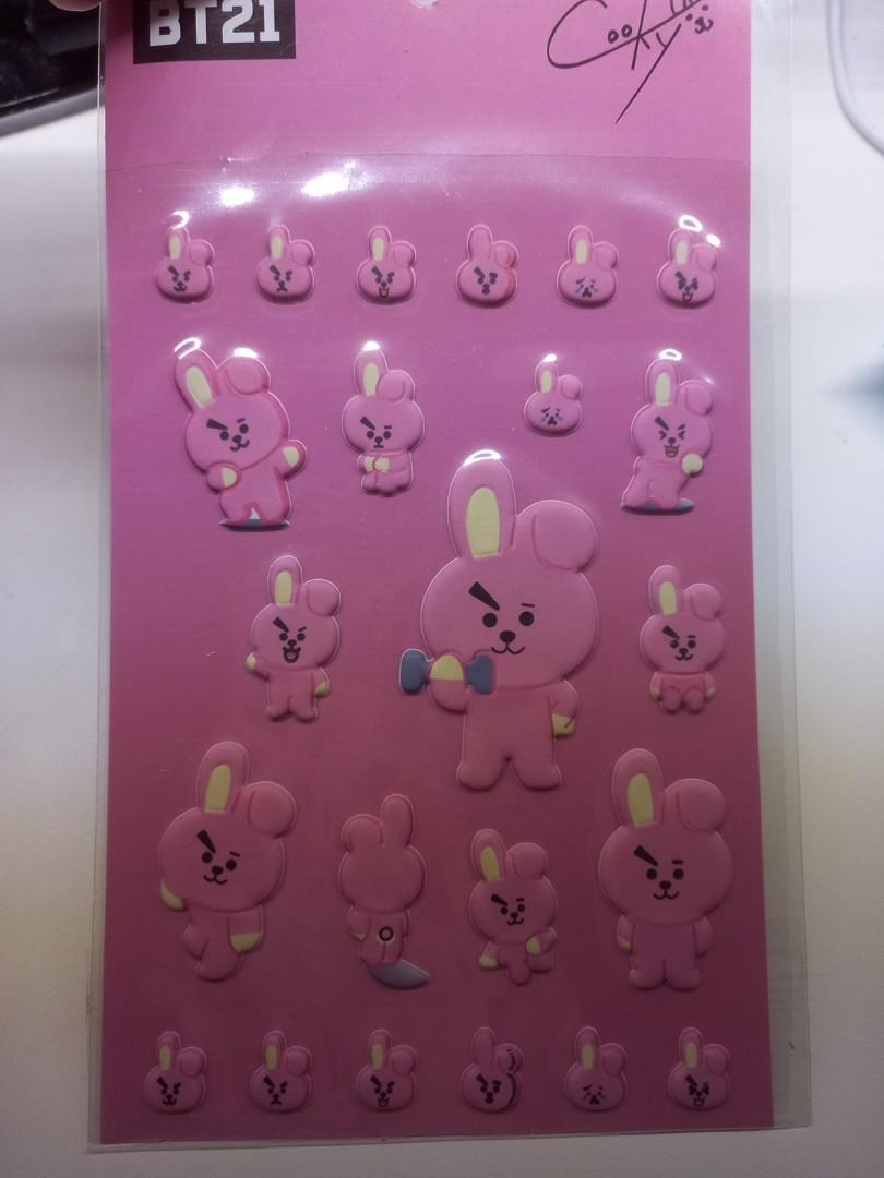 BT21 Cooky stickers, Hobbies & Toys, Memorabilia & Collectibles, K-Wave ...
