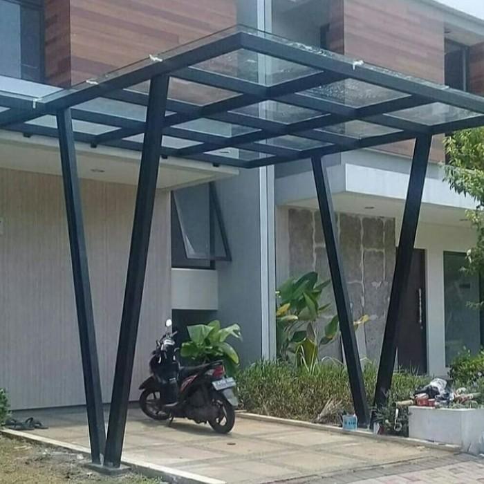 Canopy modern atap solarflat rangka holow besi, Perabotan Rumah di ...