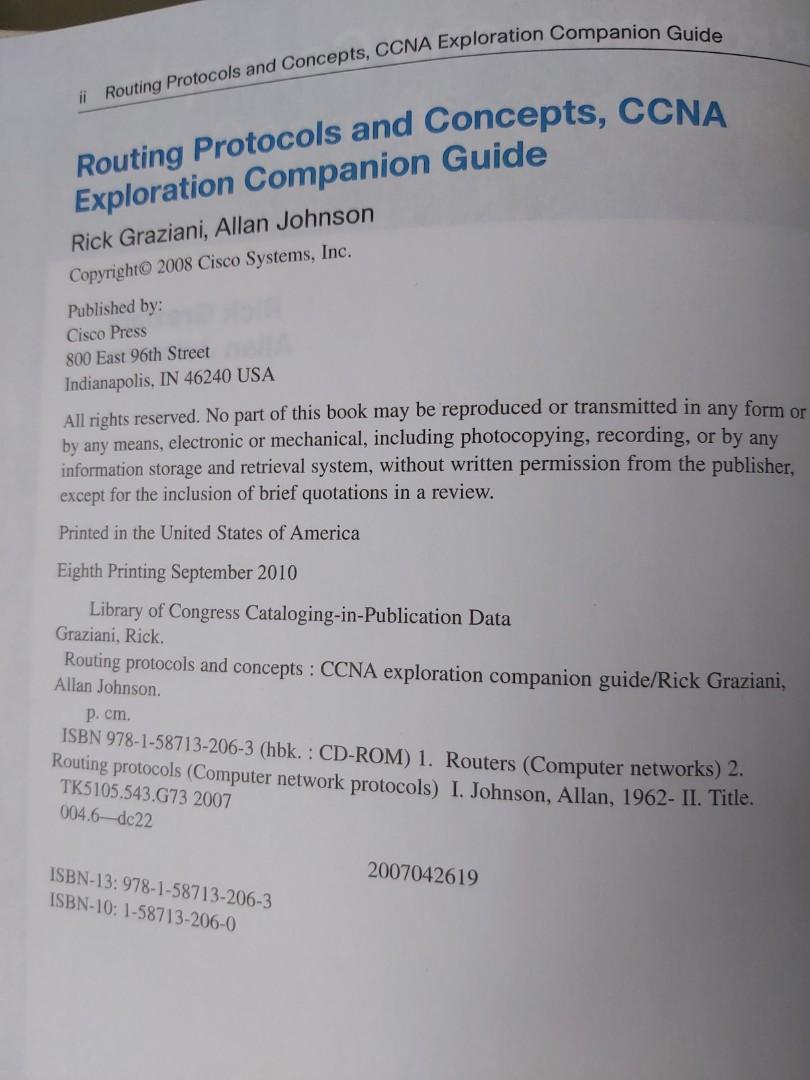 Cisco Ccna Routing Protocols And Concepts Hobbies And Toys Books