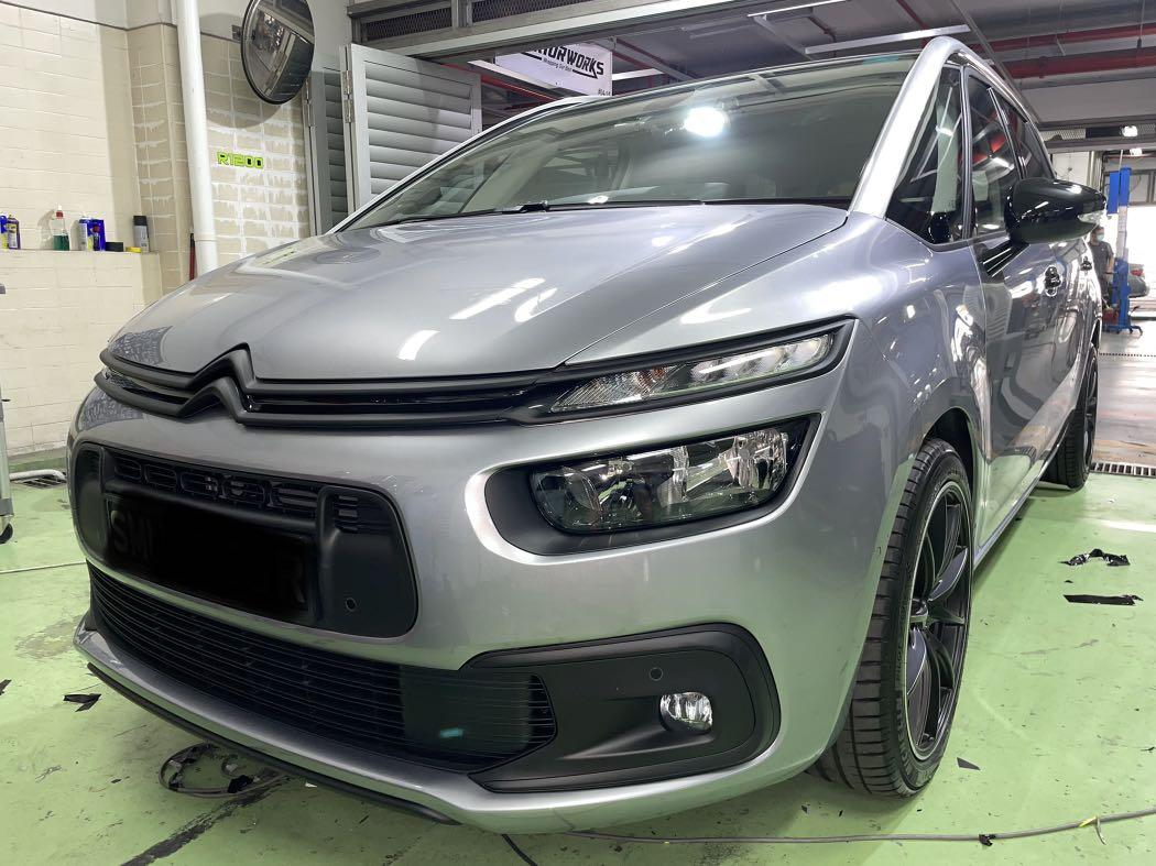 Citroen spacetourer car gloss black roof, spoiler, body frame & handles ...