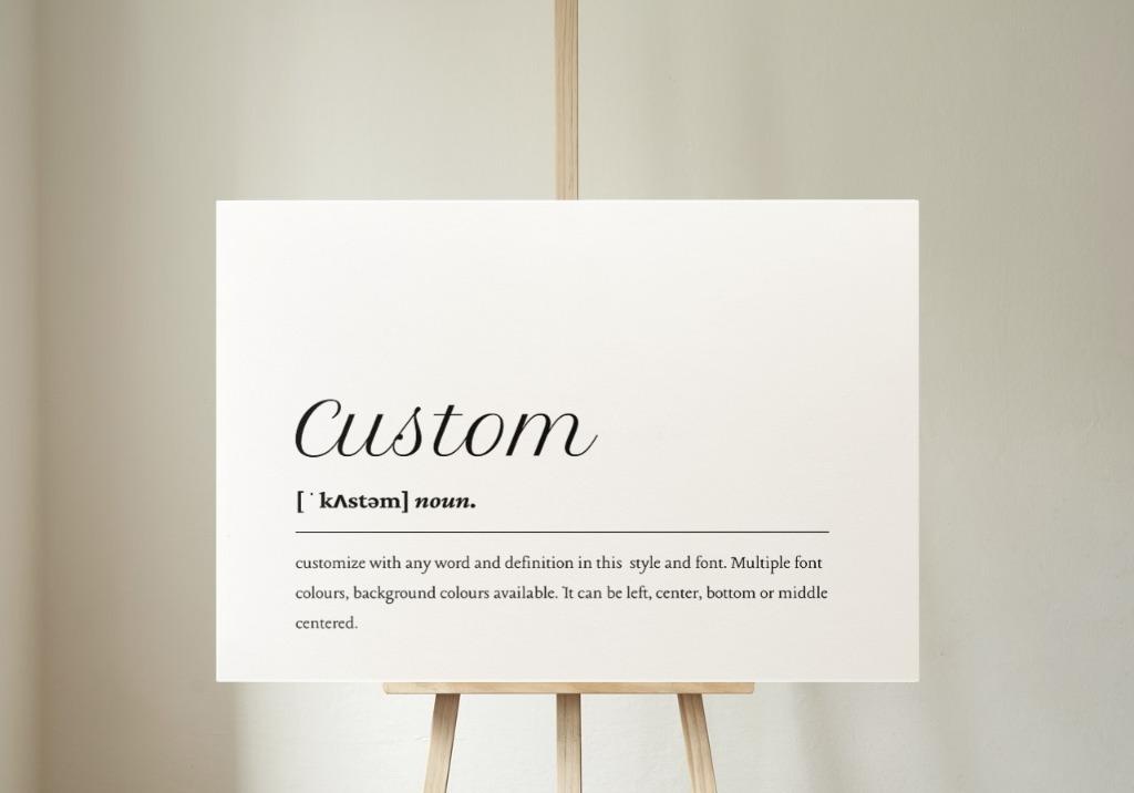 Custom and Personalized Word Definition Wall Art, Digital Print ...