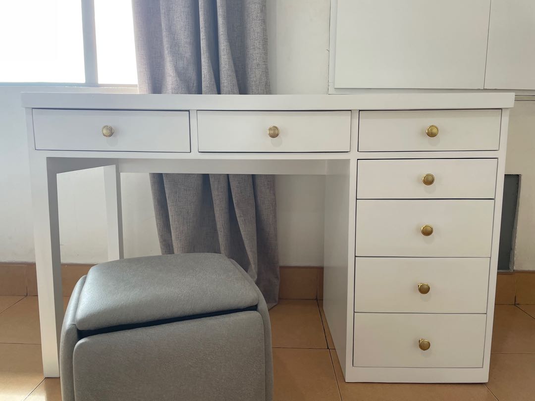 Customized Study Table (Solid Wood in Duco Paint), Furniture & Home ...