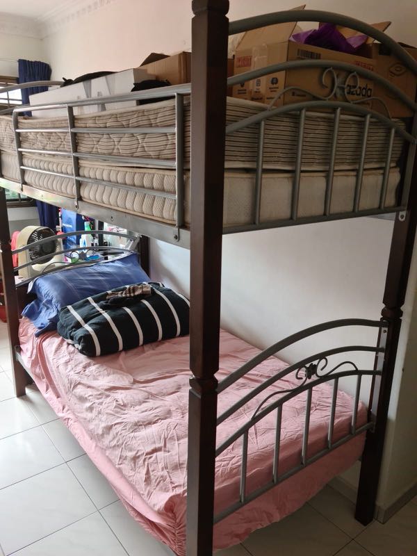 Double decker frame only. , Furniture & Home Living, Furniture, Bed ...