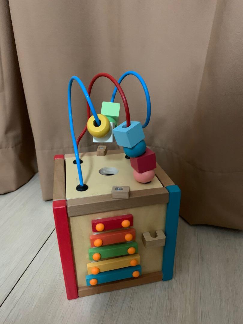 ELC - Mini wooden activity cube, Bayi & Anak, Mainan & Baby Walker di ...