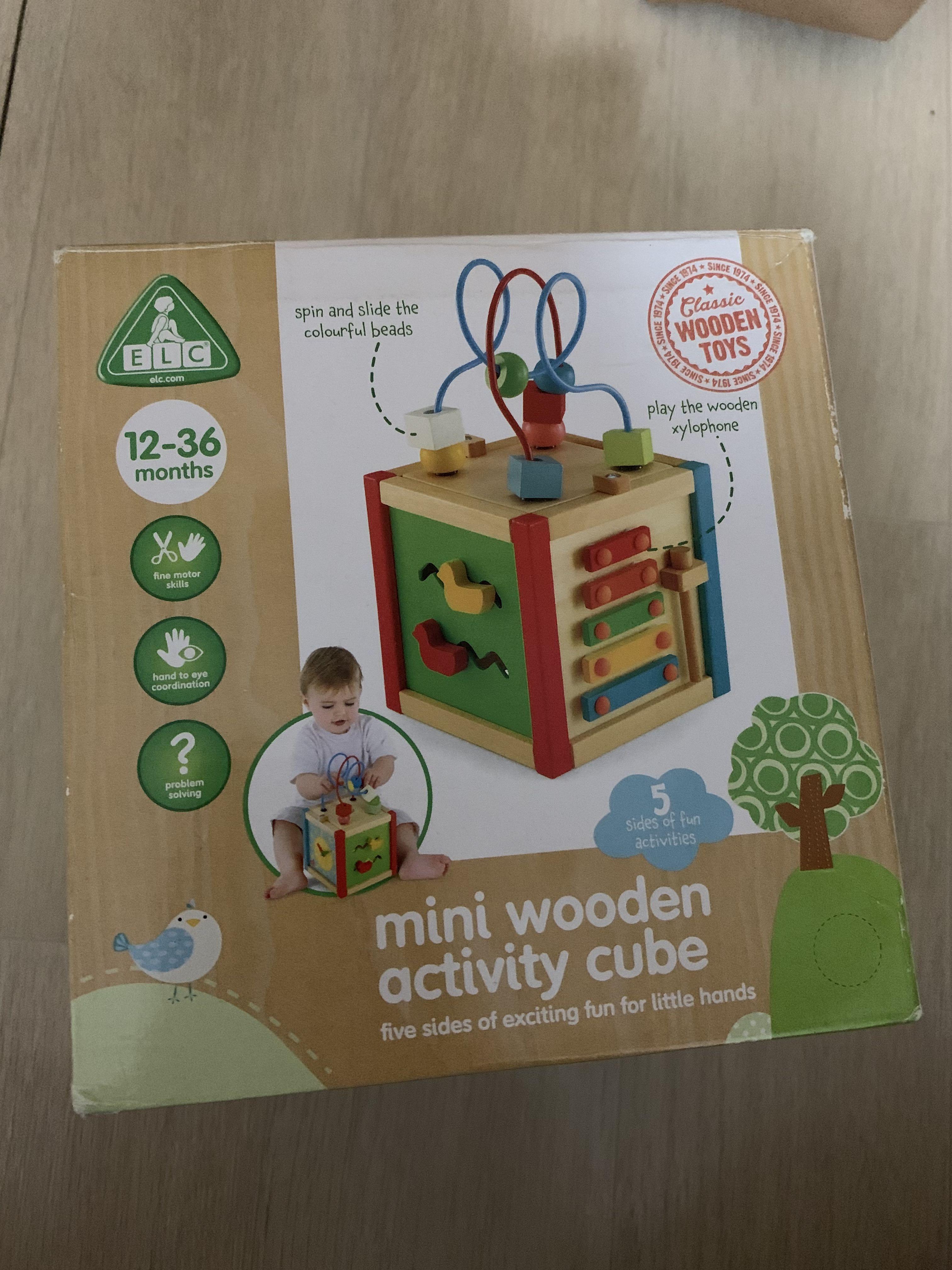 ELC - Mini wooden activity cube, Bayi & Anak, Mainan & Baby Walker di ...