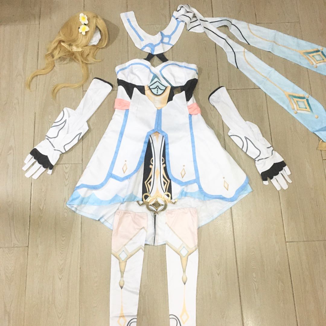 Full Set Genshin Impact Lumine Cosplay Costume Wig Cossky Brand, Women ...