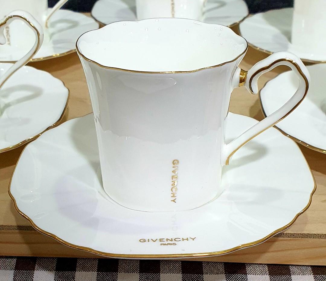 Givenchy Paris Bone China Yamaka Japan Cup and saucer with gold rim, Furniture & Home Living ...