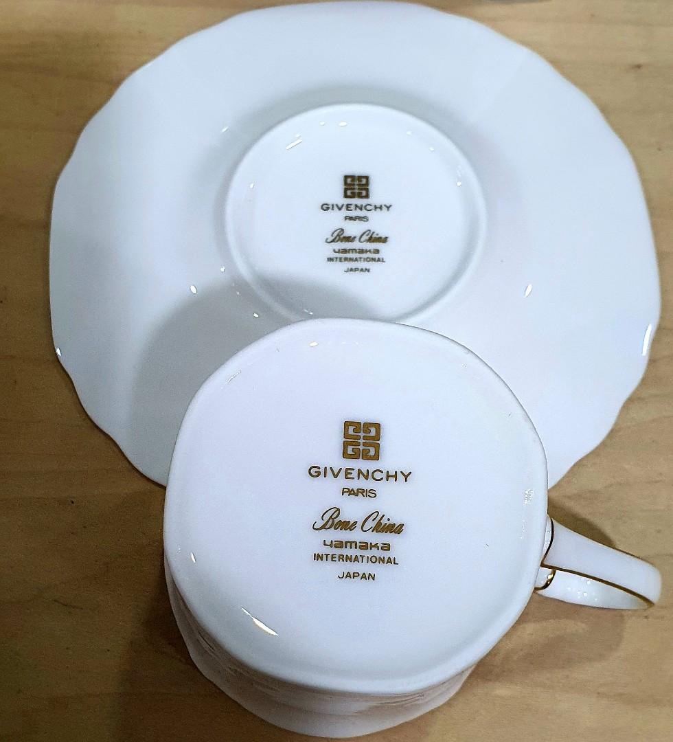 Givenchy Paris Bone China Yamaka Japan Cup and saucer with gold rim, Furniture & Home Living ...