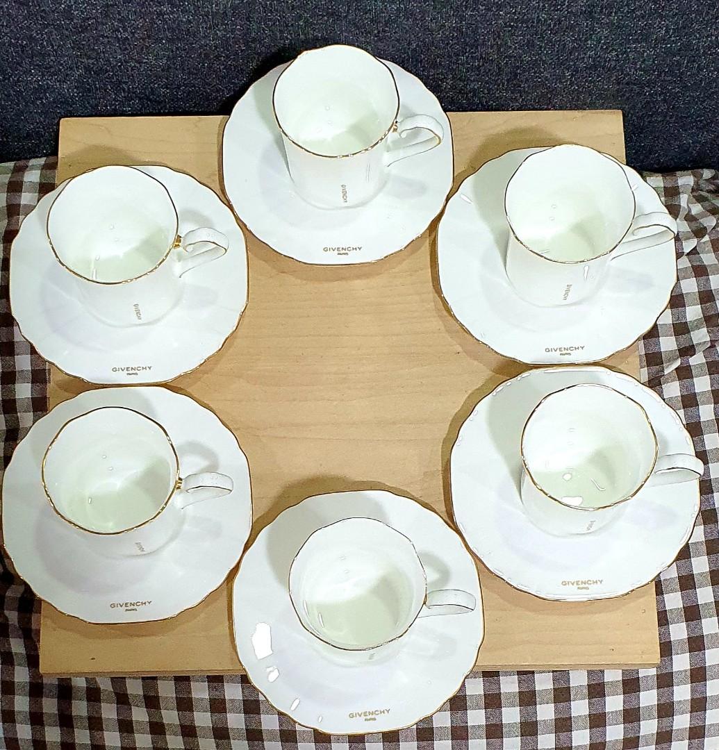 Givenchy Paris Bone China Yamaka Japan Cup and saucer with gold rim, Furniture & Home Living ...
