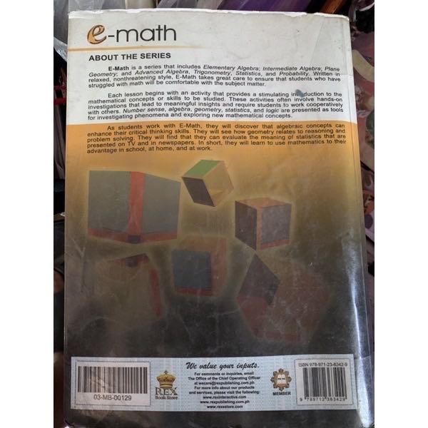 GRADE 8 BOOKS || e-math (Mathematics) - REX Book Store, Hobbies & Toys ...