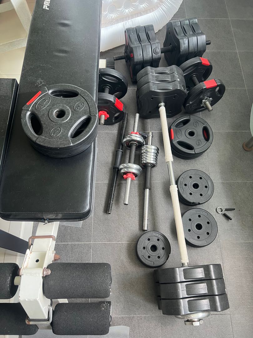 Home Gym set, Sports Equipment, Exercise & Fitness, Weights & Dumbbells ...