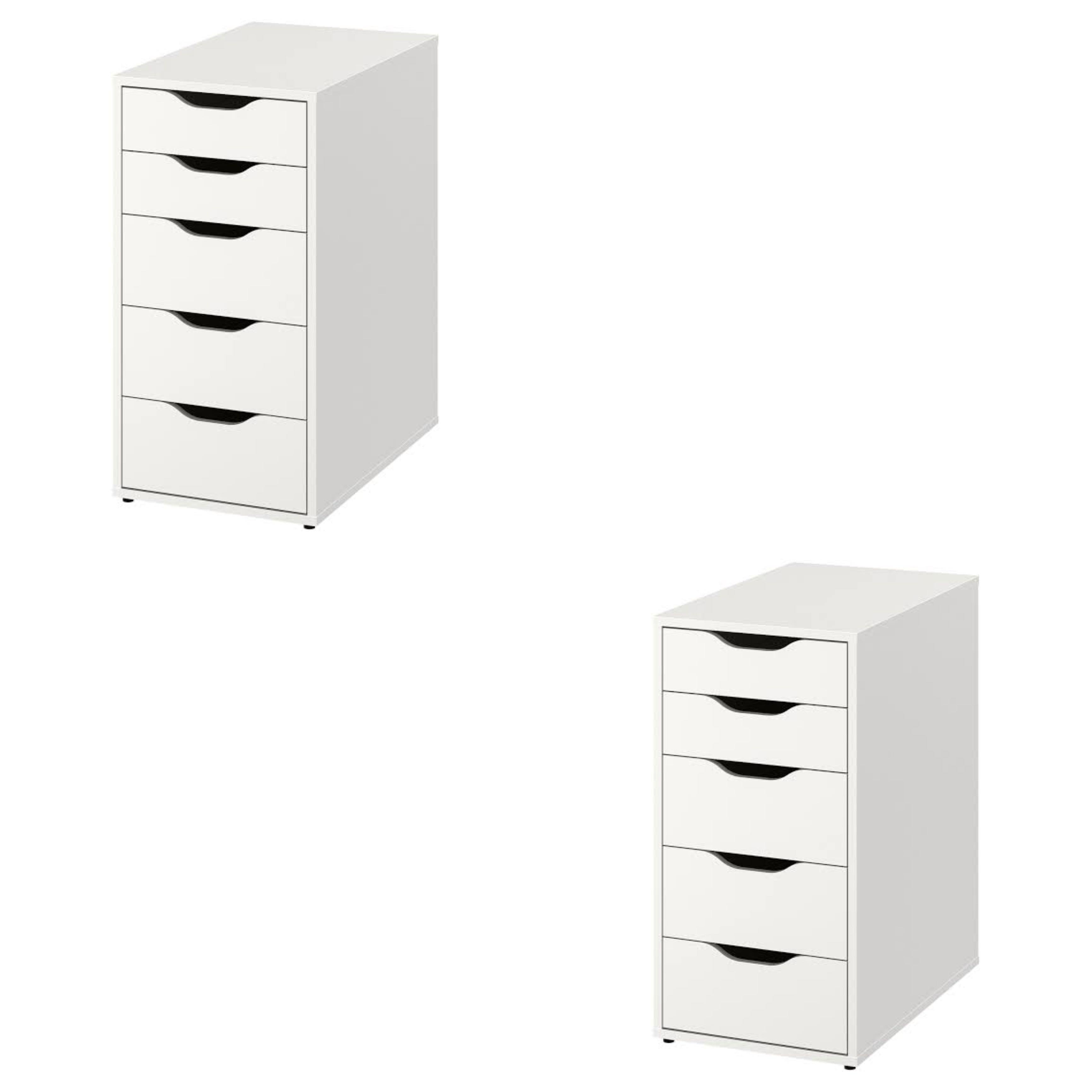 IKEA Alex Drawers White | 2 pcs, 5 rows, Furniture & Home Living ...