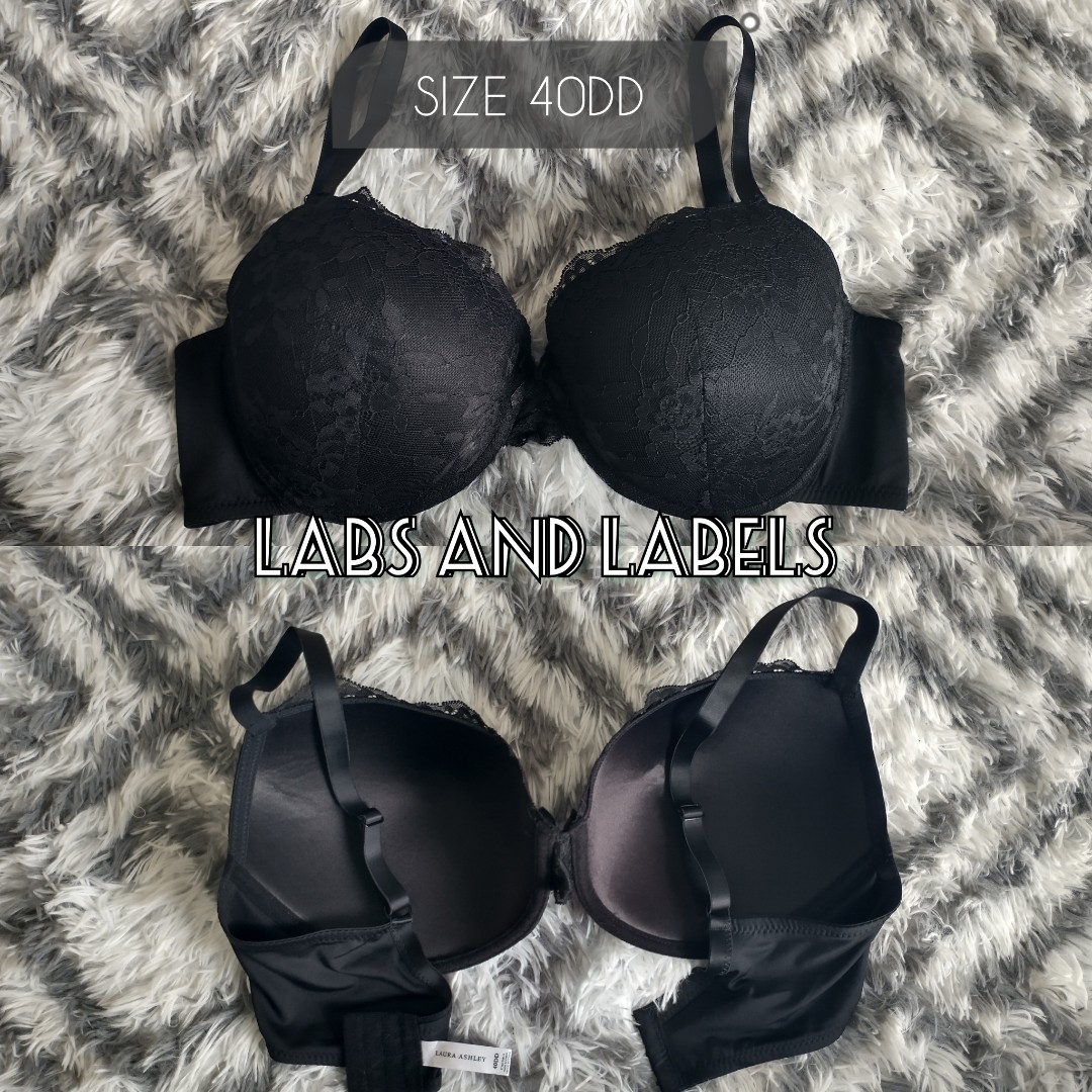 Laura Ashley Black Lace Bra 40DD, Women's Fashion, Undergarments ...
