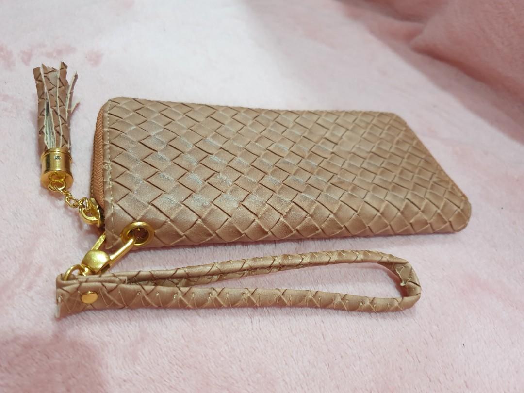 Light Brown Banig Style Wrislet Long Wallet, Women's Fashion, Bags ...