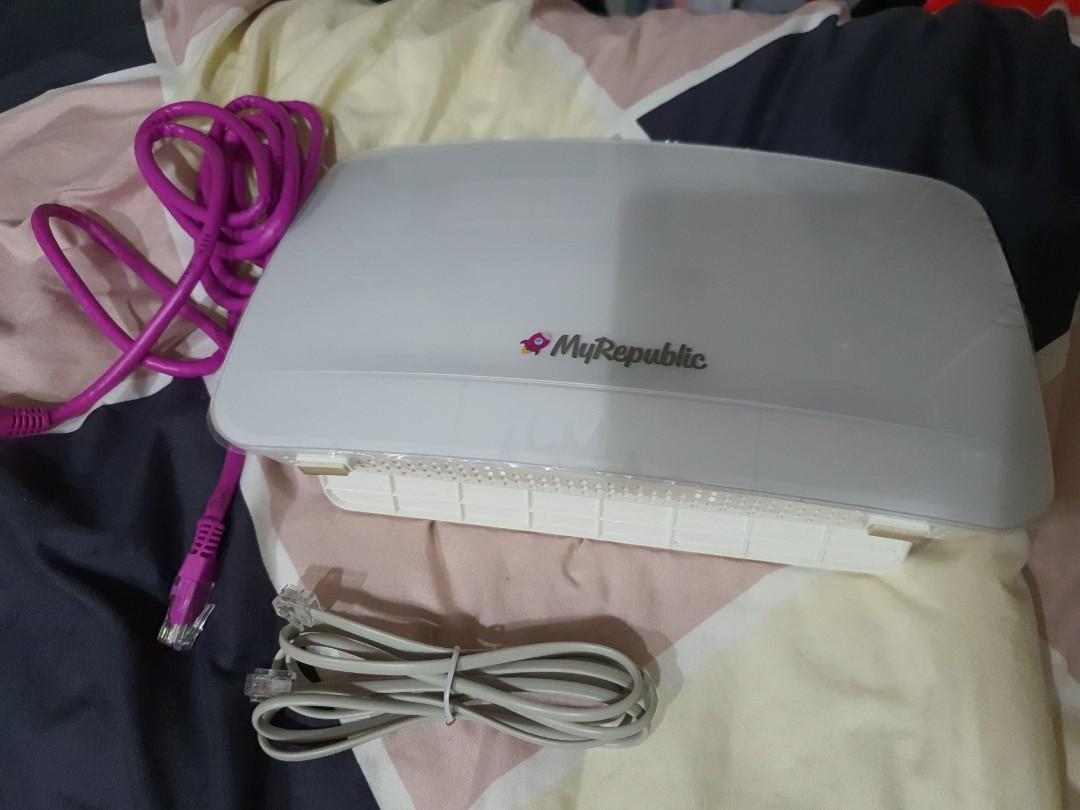 MyRepublic Wifi Router Modem White Cable second hand, Computers & Tech ...