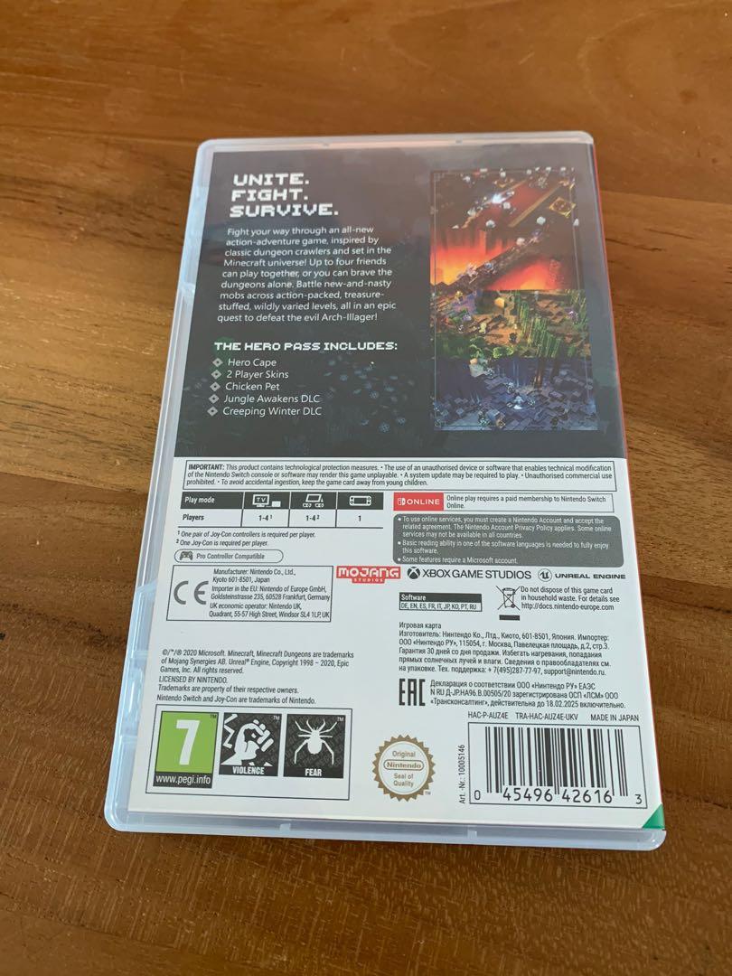 Nintendo Switch Minecraft Dungeons Hero Edition, Video Gaming, Video ...