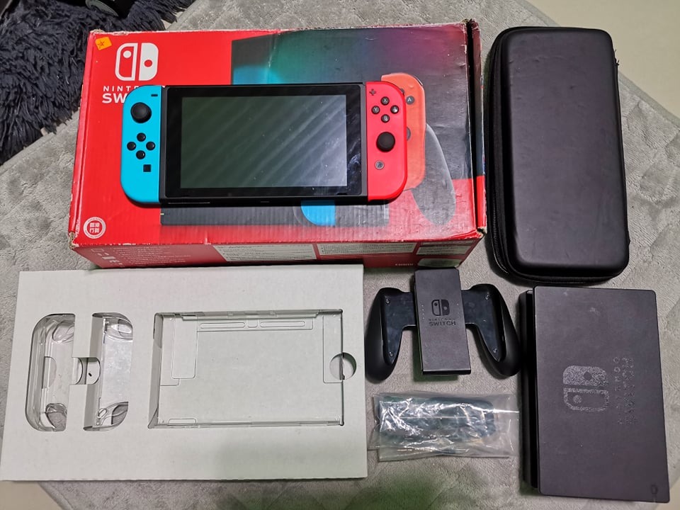 Nintendo Switch v2 Neon Orange Neon Blue 128gb, Video Gaming, Video ...