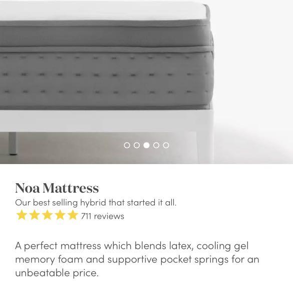 NOA mattress Queen with foam and gel layers, Furniture & Home Living ...