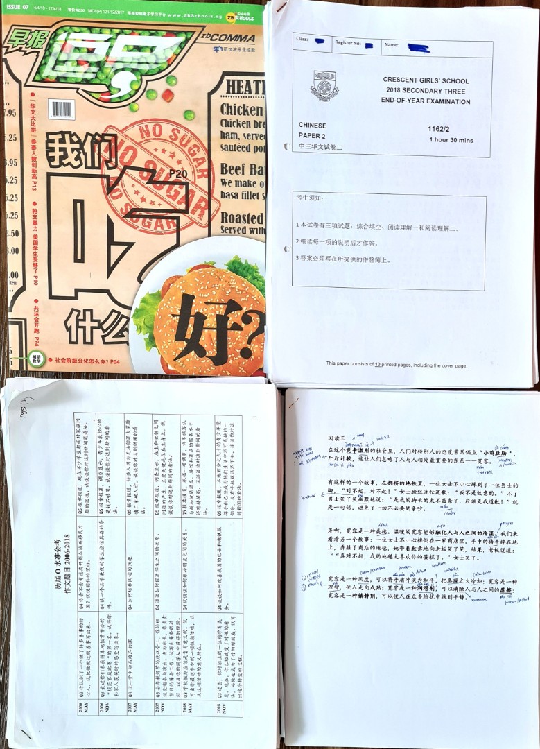 O level Chinese Paper 2 School Notes, Hobbies & Toys, Books & Magazines ...