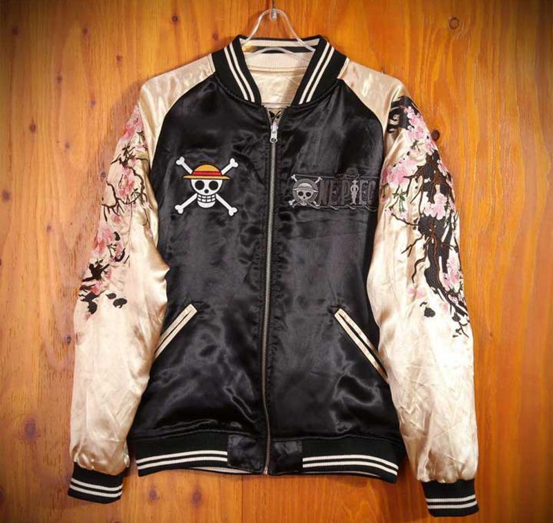 (Original) Karakuri Tamashi x One Piece Luffy Reversible Sukajan Jacket ...