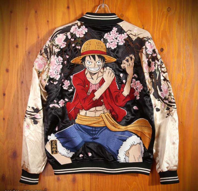 (Original) Karakuri Tamashi x One Piece Luffy Reversible Sukajan Jacket ...