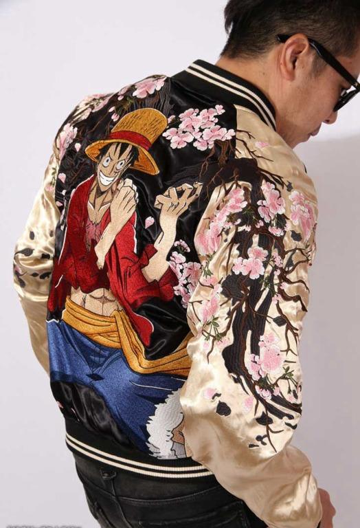 (Original) Karakuri Tamashi x One Piece Luffy Reversible Sukajan Jacket ...