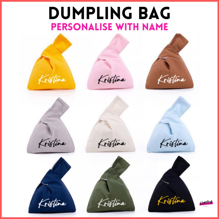 Personalised Dumpling Bag with name initial | Canvas Bag, Women's ...