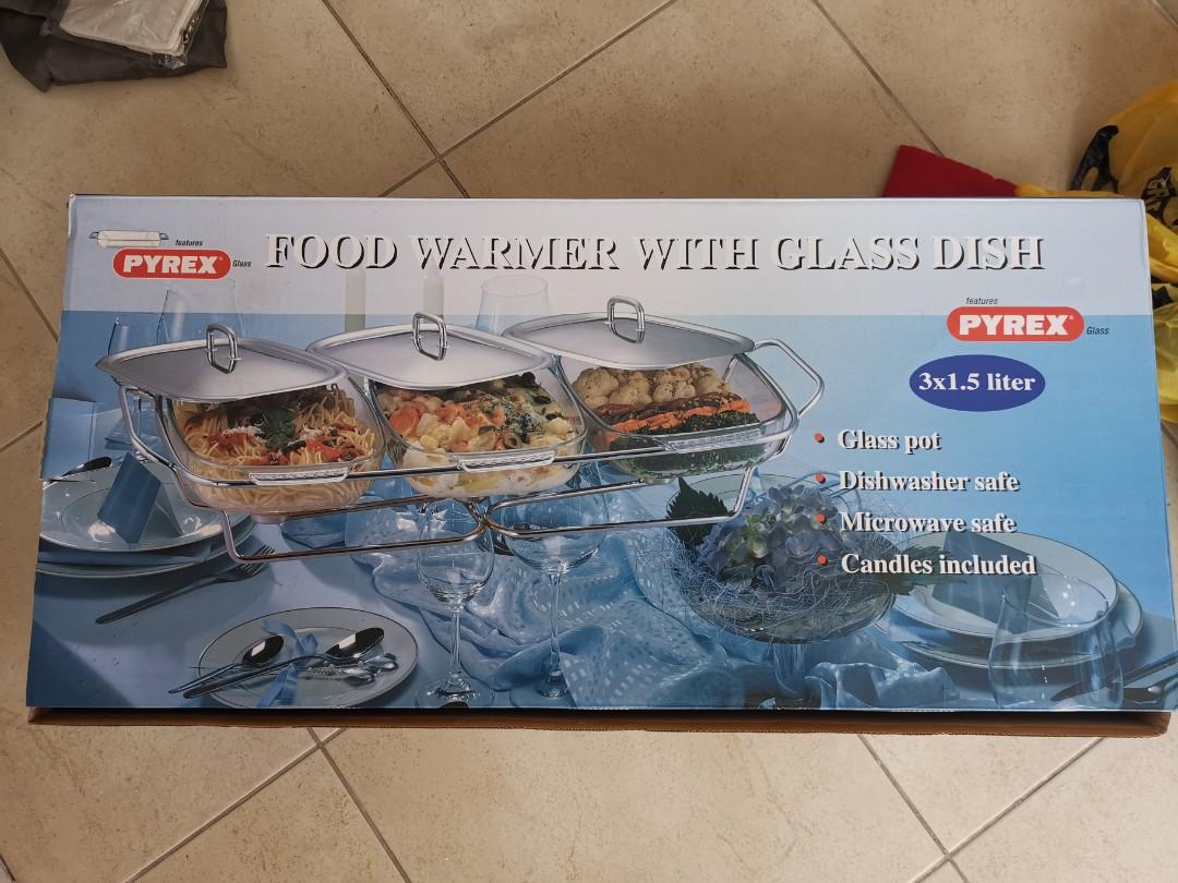 Pyrex food warmer with glass dish 3x 1.5 liter, Furniture & Home Living ...