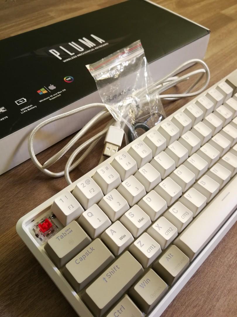 RAKK Pluma wireless rgb white mechanical gaming keyboard red switch ...