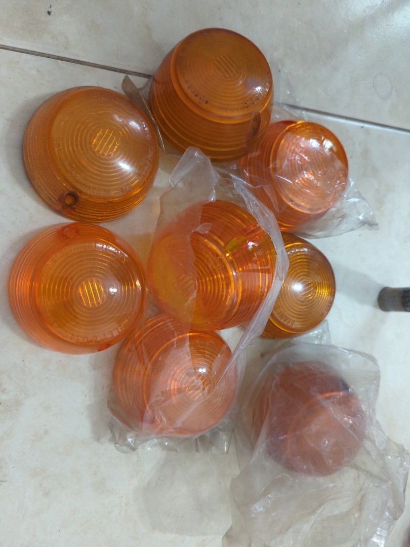 Rare signal light covers for vintage bike, Motorcycles, Motorcycle ...
