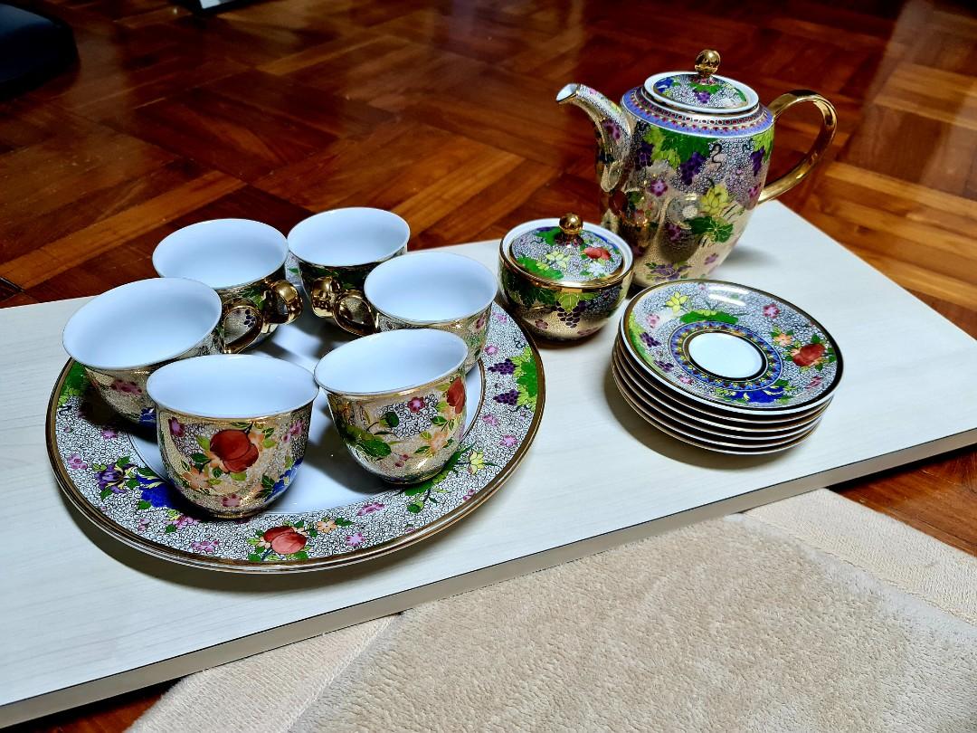 Royal Thai Benjarong Porcelain Tea Set - Rare Antique, Furniture & Home ...
