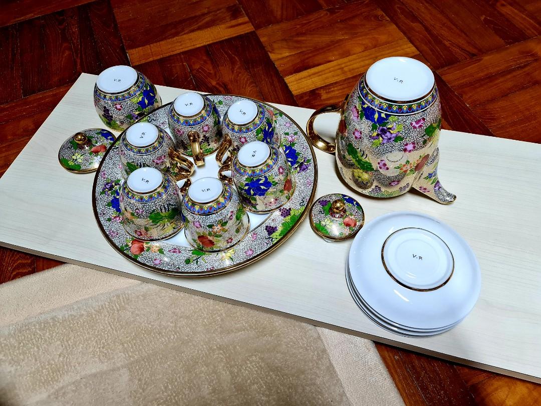 Royal Thai Benjarong Porcelain Tea Set - Rare Antique, Furniture & Home ...