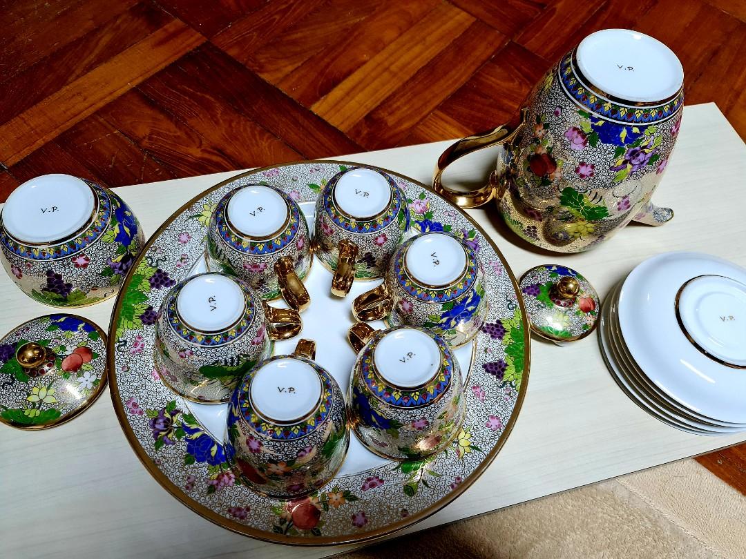 Royal Thai Benjarong Porcelain Tea Set - Rare Antique, Furniture & Home ...