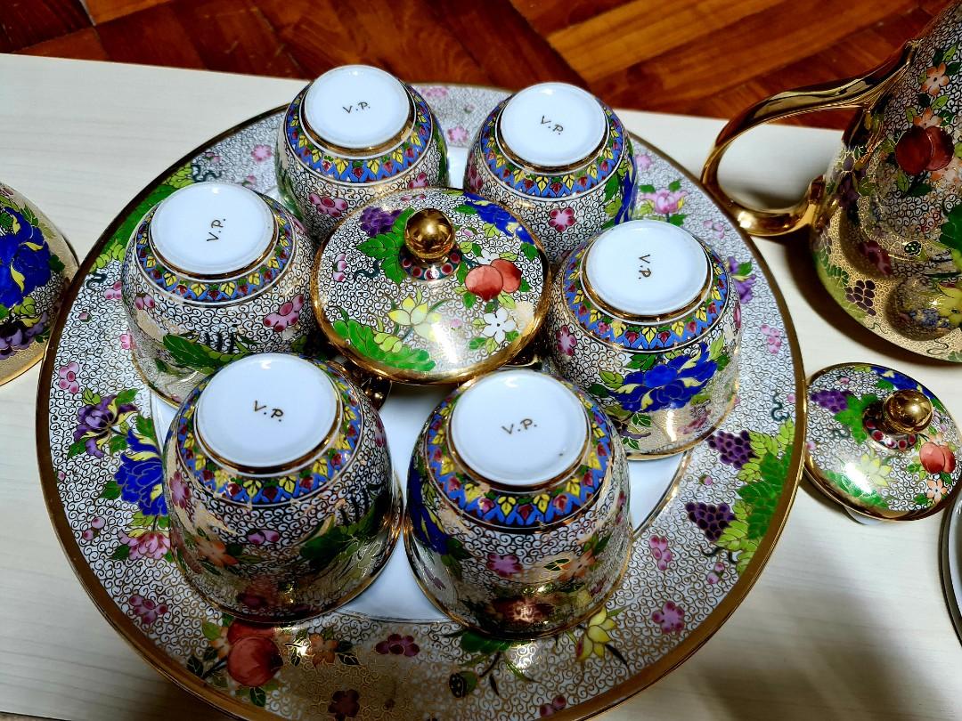 Royal Thai Benjarong Porcelain Tea Set - Rare Antique, Furniture & Home ...