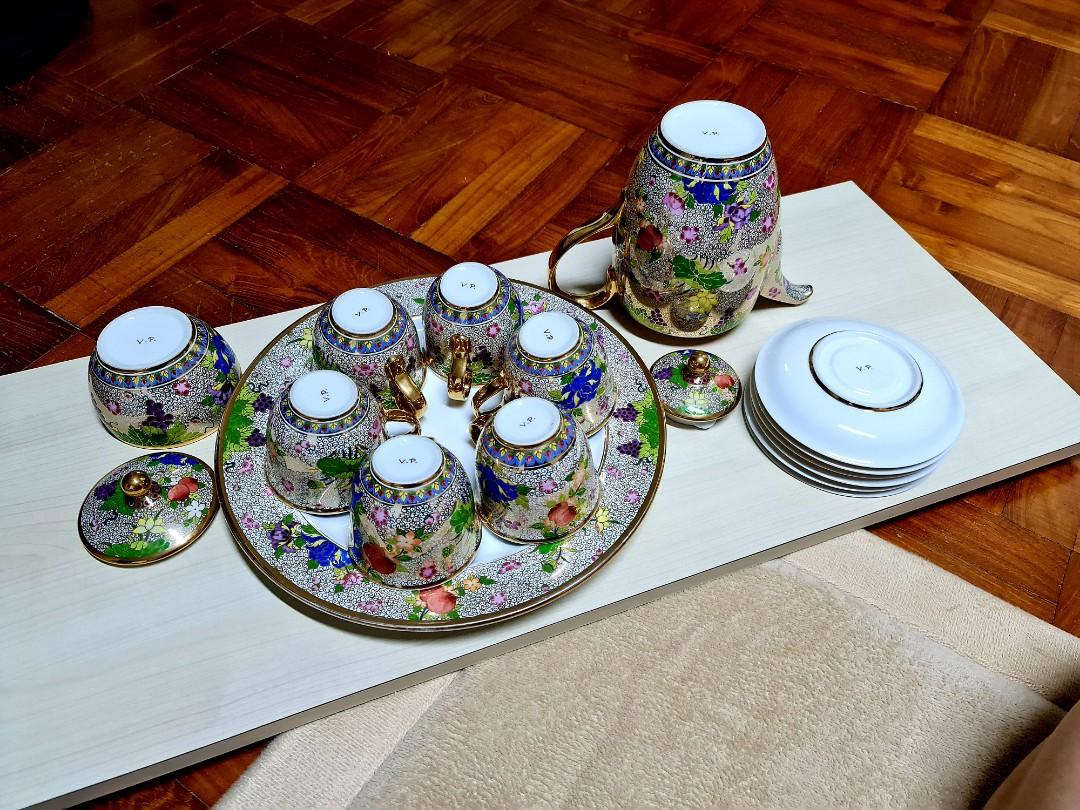 Royal Thai Benjarong Porcelain Tea Set - Rare Antique, Furniture & Home ...