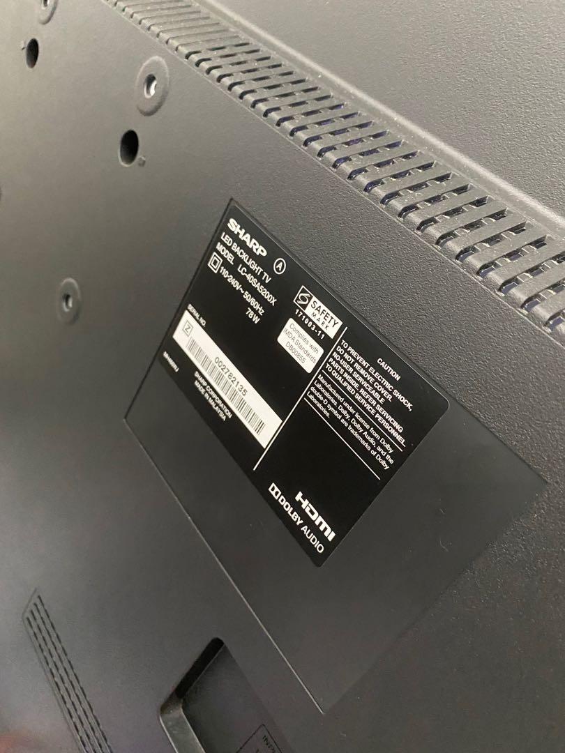 Sharp Aquos LED TV 40 inch, TV & Home Appliances, TV & Entertainment ...