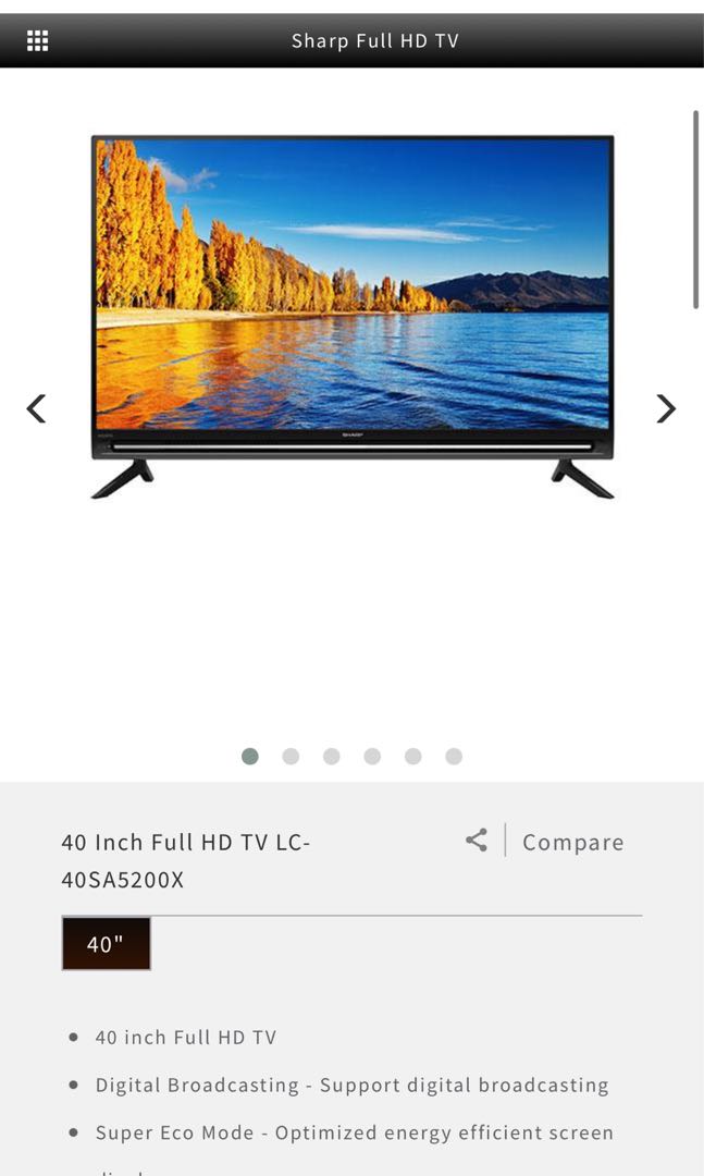 Sharp Aquos LED TV 40 inch, TV & Home Appliances, TV & Entertainment, TV on Carousell