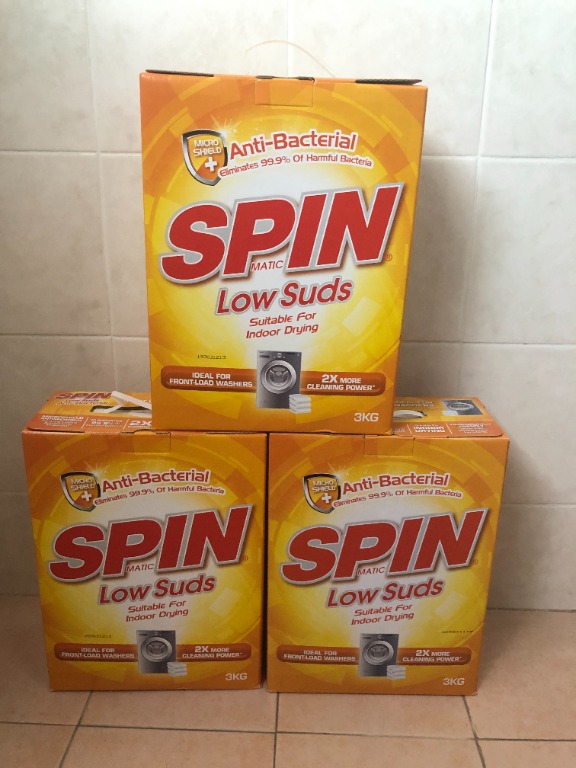 Spin Washing Powder (3 x 3Kg), Furniture & Home Living, Cleaning ...