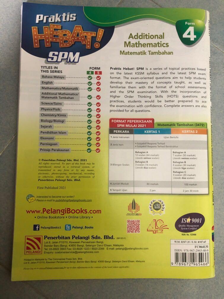 SPM Praktis Hebat Add Math Form 4, Hobbies & Toys, Books & Magazines ...